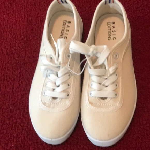 Basic Editions | Shoes | New Basic Editions Size 7 Sneakers Cream Color | Poshmark